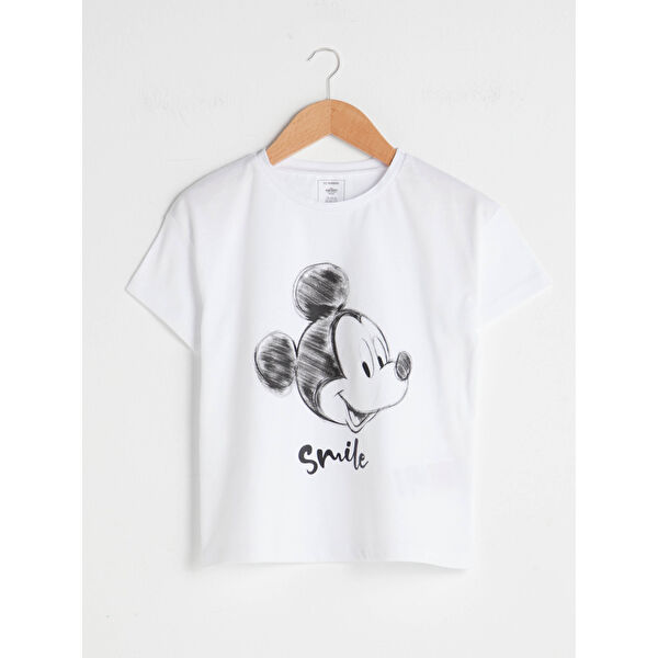 Bisiklet Yaka Kısa Kol Minnie Mouse Baskılı Pamuklu Kız Bebek Tişört Bisiklet Yaka Kısa Kol Minnie Mouse Baskılı Pamuklu Kız Bebek Tişört