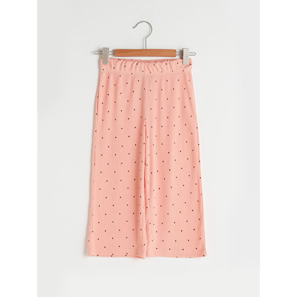 Beli Lastikli Puantiyeli Geniş Paça Kız Çocuk Eşofman Altı