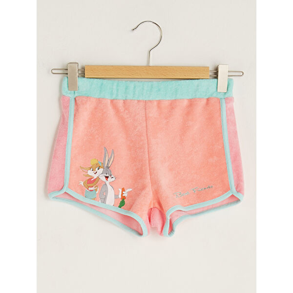 Beli Lastikli Bugs Bunny Baskılı Kız Çocuk Şort