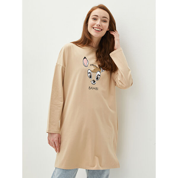 MODEST Bisiklet Yaka Dumbo Baskılı Uzun Kollu Kadın Tunik