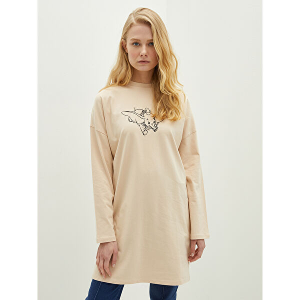 MODEST Bisiklet Yaka Dumbo Baskılı Uzun Kollu Kadın Tunik