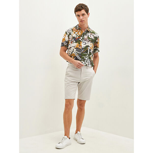 LCW CASUAL Slim Fit Dokulu Erkek Şort