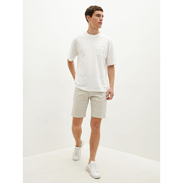 LCW CASUAL Slim Fit Dokulu Erkek Şort