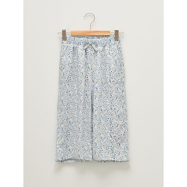 Beli Lastikli Desenli Viskon Kız Çocuk Capri Beli Lastikli Desenli Viskon Kız Çocuk Capri