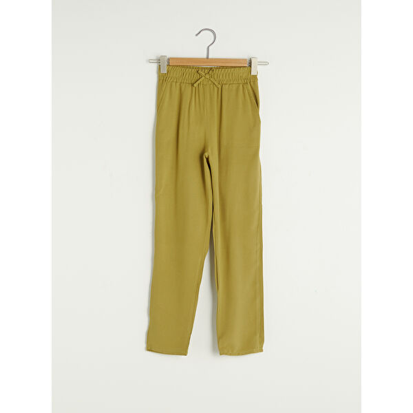 Beli Lastikli Basic Viskon Kız Çocuk Pantolon