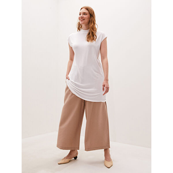 MODEST Rahat Kalıp Beli Lastikli Palazzo Kadın Pantolon