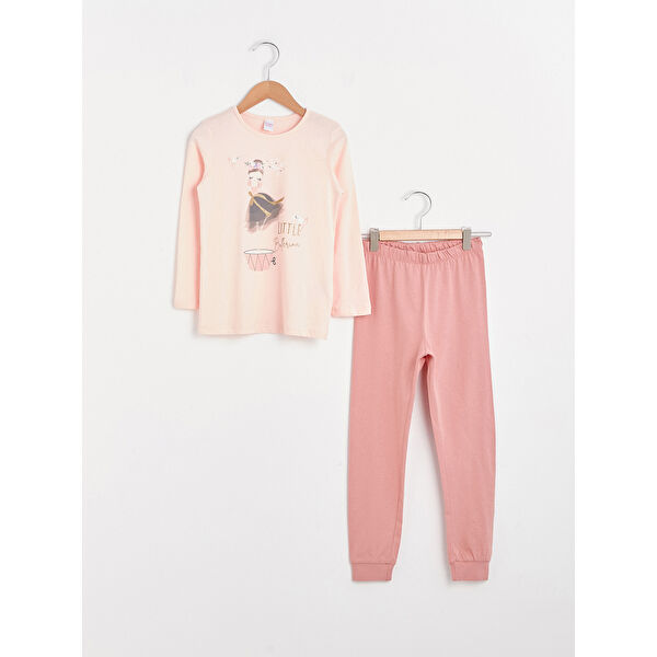 Bisiklet Yaka Balerin Baskılı Uzun Kollu Kız Çocuk Pijama Takımı Bisiklet Yaka Balerin Baskılı Uzun Kollu Kız Çocuk Pijama Takımı