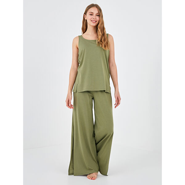 LCW DREAM U Yaka Düz Askılı Kadın Pijama Takımı