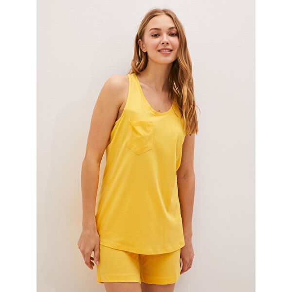 LCW DREAM U Yaka Düz Askılı Modal Karışımlı Kumaş Kadın Şortlu Pijama Takımı LCW DREAM U Yaka Düz Askılı Modal Karışımlı Kumaş Kadın Şortlu Pijama Takımı