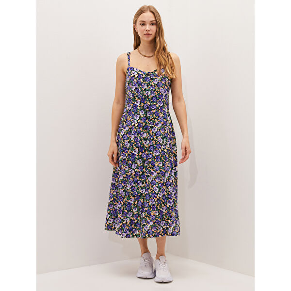 LCW CASUAL Askılı Çiçek Desenli Düğme Detaylı Belmando Kumaş Kadın Elbise LCW CASUAL Askılı Çiçek Desenli Düğme Detaylı Belmando Kumaş Kadın Elbise