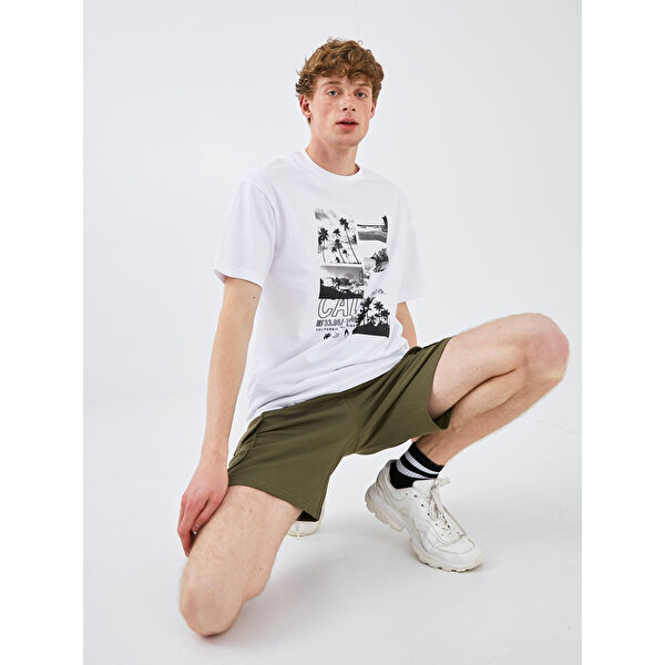 XSIDE Oversize Bisiklet Yaka Kısa Kollu Baskılı Penye Erkek Tişört