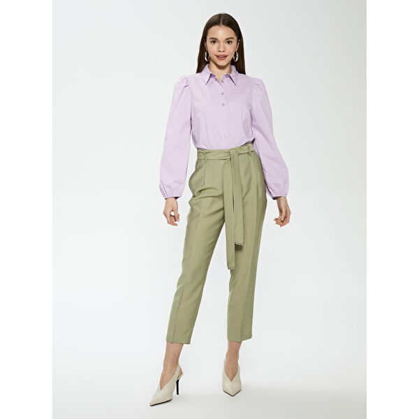 LCW VISION Yüksek Bel Slim Fit Kemer Detaylı Tencel Kumaş Kadın Pantolon LCW VISION Yüksek Bel Slim Fit Kemer Detaylı Tencel Kumaş Kadın Pantolon
