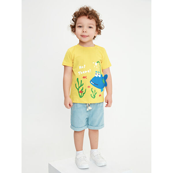 LCW GREEN Beli Lastikli Basic Erkek Bebek Jean Şort LCW GREEN Beli Lastikli Basic Erkek Bebek Jean Şort