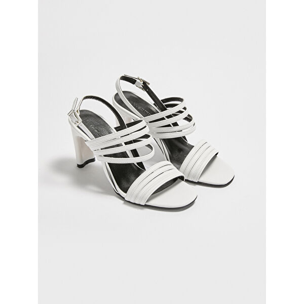 Deri Görünümlü Kadın Topuklu Ayakkabı