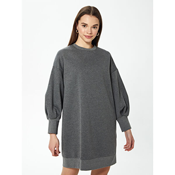 LCW VISION Bisiklet Yaka Basic Sweat Elbise LCW VISION Bisiklet Yaka Basic Sweat Elbise