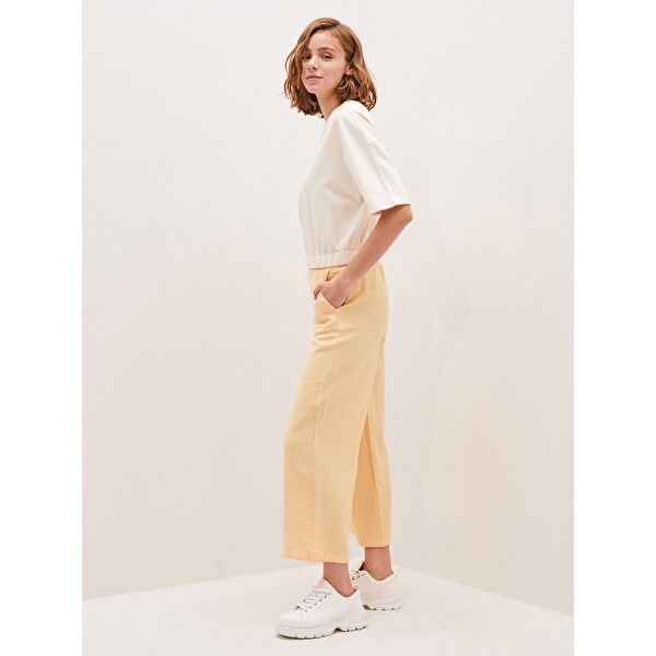 MODEST Beli Lastikli Comfort Fit Cep Detaylı Palazzo Kadın Pantolon MODEST Beli Lastikli Comfort Fit Cep Detaylı Palazzo Kadın Pantolon