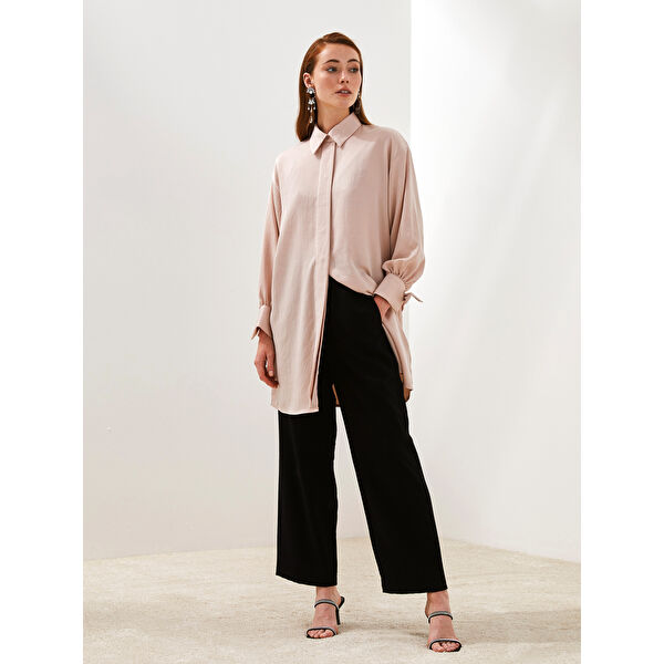 MODEST Beli Lastikli Comfort Fit Cep Detaylı Palazzo Kadın Pantolon MODEST Beli Lastikli Comfort Fit Cep Detaylı Palazzo Kadın Pantolon