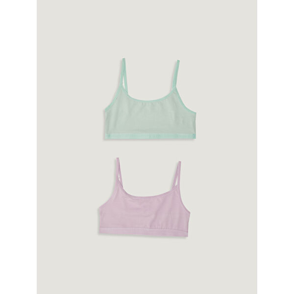 Askılı Pamuklu Kız Çocuk Büstiyer 2'li