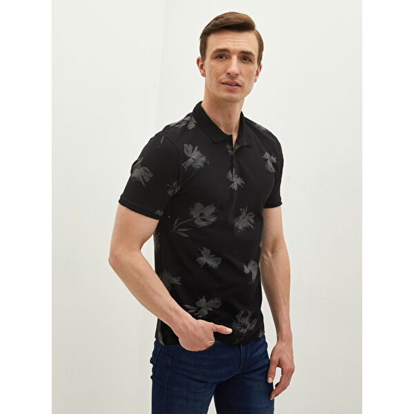 LCW VISION Polo Yaka Kısa Kollu Desenli Pike Erkek Tişört