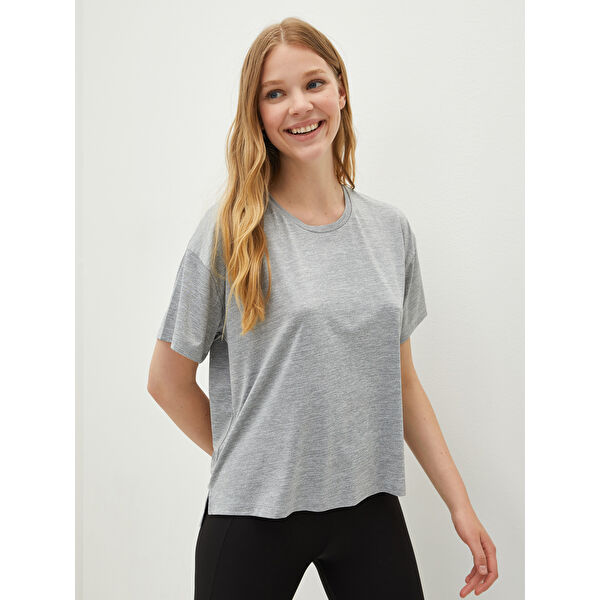 Bisiklet Yaka Reflektör Baskılı Kısa Kollu Kadın Tişört Bisiklet Yaka Reflektör Baskılı Kısa Kollu Kadın Tişört