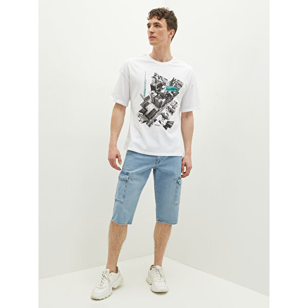 Standart Kalıp Bermuda Erkek Jean Şort