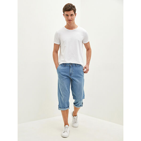 Standart Kalıp Bermuda Erkek Jean Şort