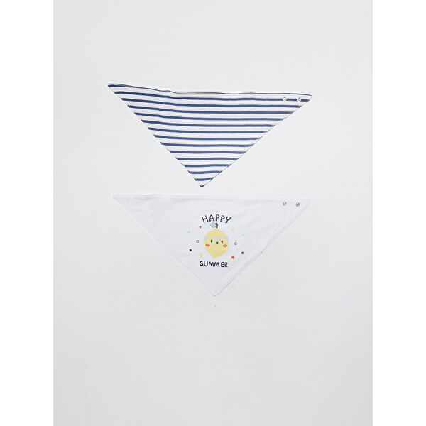 Pamuklu Erkek Bebek Mama Önlüğü 2'li