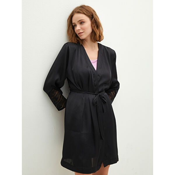 LCW DREAM Beli Kuşaklı Dantel Detaylı Kadın Sabahlık