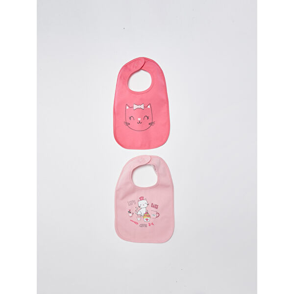 Baskılı Kız Bebek Mama Önlüğü 2'li