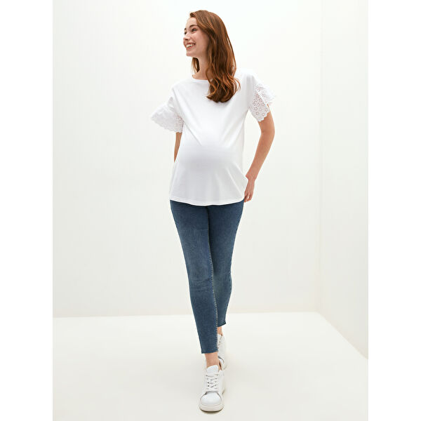 Karın Panelli Skinny Fit Cep Detaylı Hamile Jean Pantolon Karın Panelli Skinny Fit Cep Detaylı Hamile Jean Pantolon