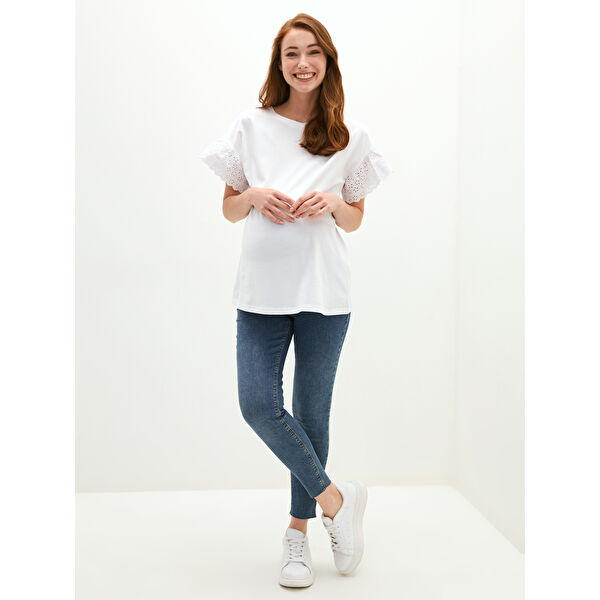 Karın Panelli Skınny Fit Cep Detaylı Hamile Jean Pantolon