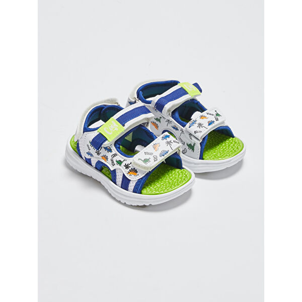 Baskılı Cırt Cırtlı Erkek Bebek Sandalet