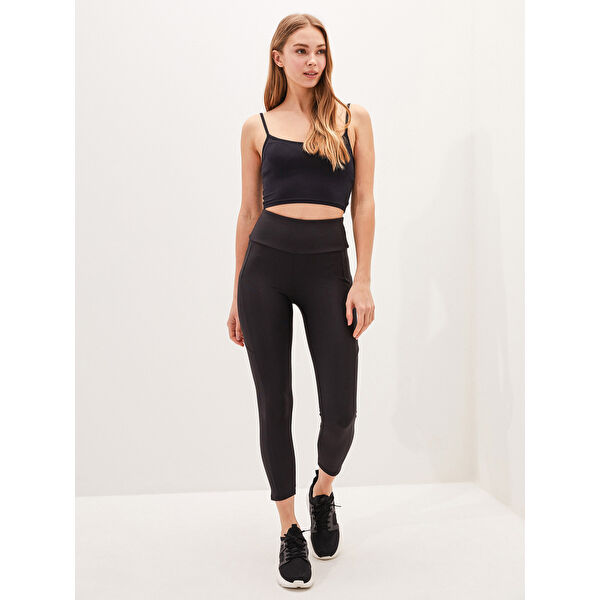 LCW ACTIVE Beli Lastikli Baskılı Cep Detaylı Kadın Spor Tayt