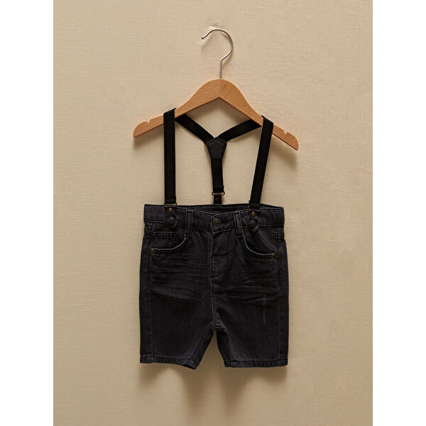 LCW GREEN Low Crotch Fit Basic Erkek Bebek Jean Şort ve Pantolon Askısı 2'li LCW GREEN Low Crotch Fit Basic Erkek Bebek Jean Şort ve Pantolon Askısı 2'li