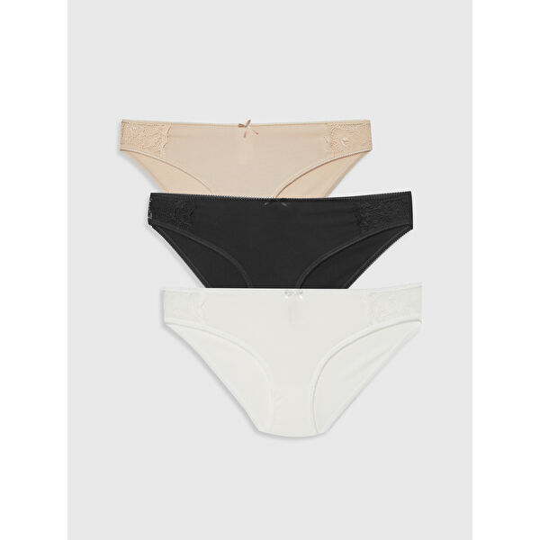 LCW DREAM Dantelli Fiyonk Detaylı Klasik Külot 3'lü LCW DREAM Dantelli Fiyonk Detaylı Klasik Külot 3'lü