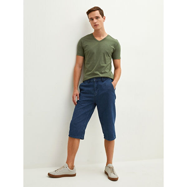 Standart Kalıp Bermuda Erkek Jean Şort