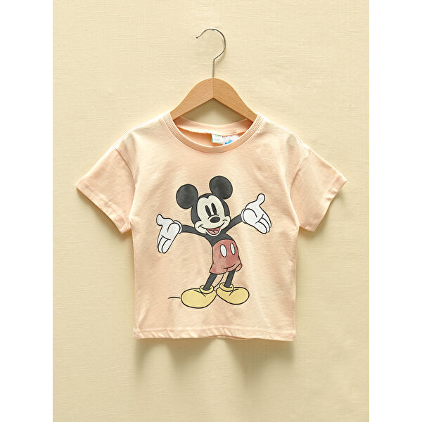 Bisiklet Yaka Kısa Kollu Mickey Mouse Baskılı Organik Pamuklu Erkek Bebek Tişört Bisiklet Yaka Kısa Kollu Mickey Mouse Baskılı Organik Pamuklu Erkek Bebek Tişört