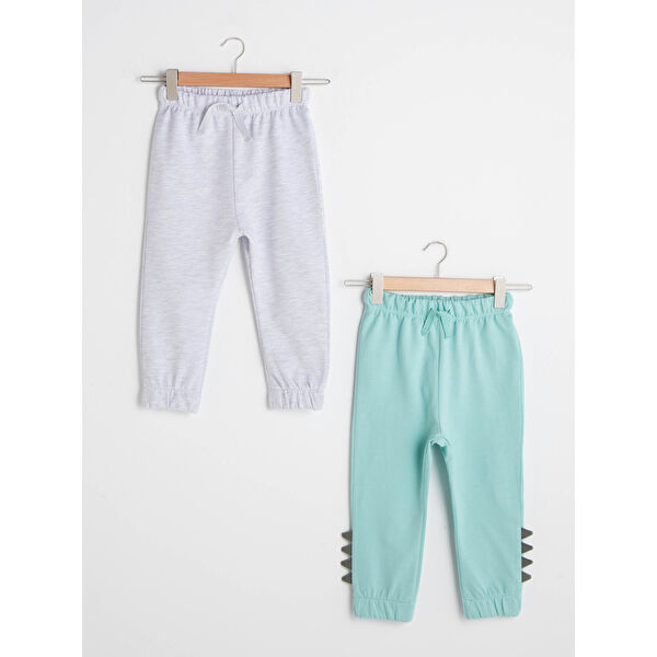 Beli Lastikli Basic Erkek Bebek Jogger Eşofman Alt 2'li Beli Lastikli Basic Erkek Bebek Jogger Eşofman Alt 2'li