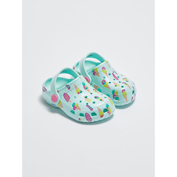 Baskılı Kız Bebek Plaj Sandaleti