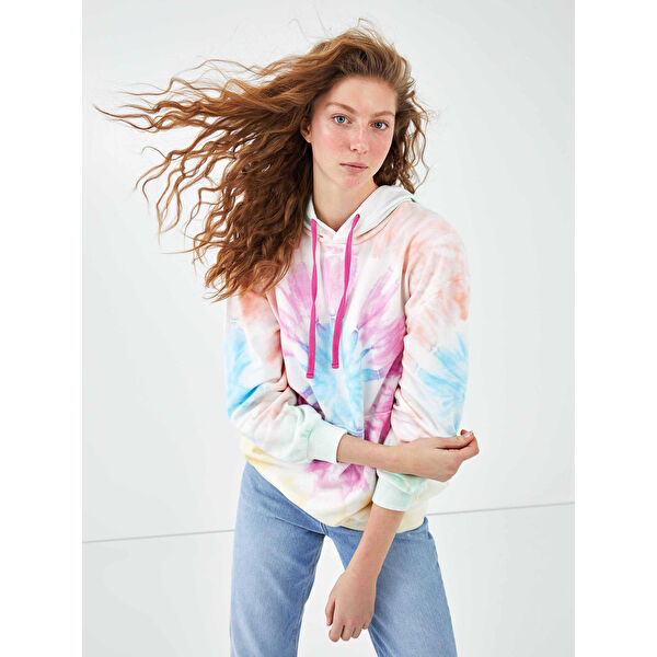 XSIDE Kapüşon Yaka Batik Desenli Uzun Kollu Kadın Sweatshirt XSIDE Kapüşon Yaka Batik Desenli Uzun Kollu Kadın Sweatshirt