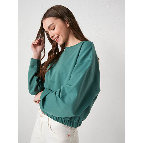 LCW CASUAL Bisiklet Yaka Düz Uzun Kollu Crop Kadın Sweatshirt LCW CASUAL Bisiklet Yaka Düz Uzun Kollu Crop Kadın Sweatshirt