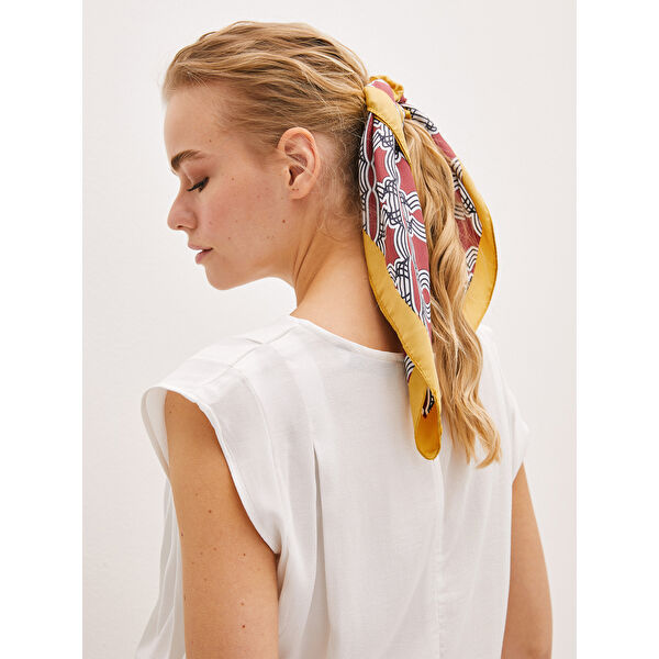 Desenli Saten Kadın Bandana