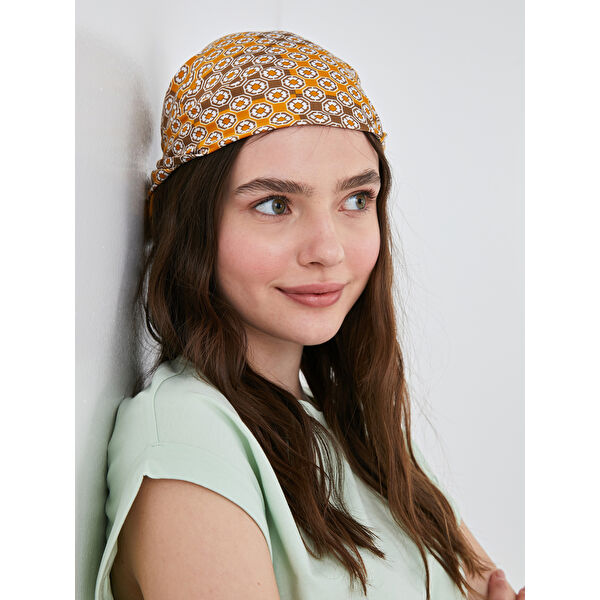Desenli Saten Kadın Bandana