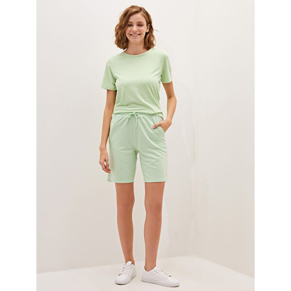 LCW BASIC LCW GREEN Beli Lastikli Cep Detaylı Kadın Bermuda Şort