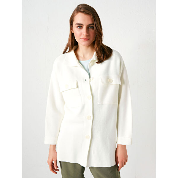 LCW CLASSIC Ceket Yaka Cep Detaylı Uzun Kollu Kadın Triko Hırka LCW CLASSIC Ceket Yaka Cep Detaylı Uzun Kollu Kadın Triko Hırka