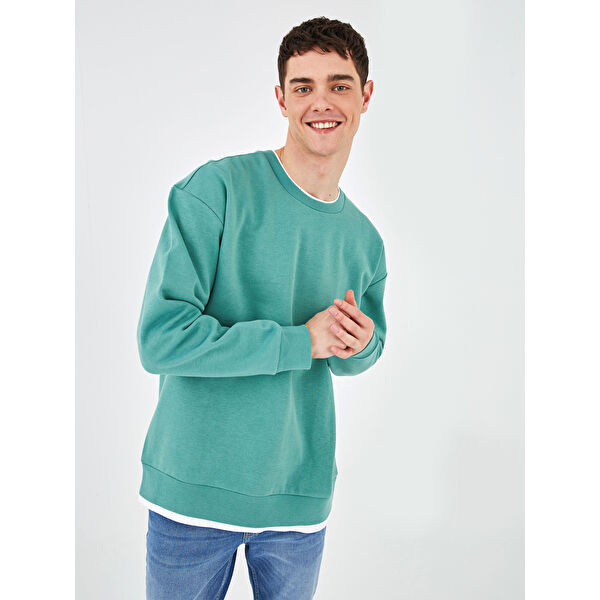 XSIDE Oversize Bisiklet Yaka Uzun Kollu Basic Erkek Sweatshirt XSIDE Oversize Bisiklet Yaka Uzun Kollu Basic Erkek Sweatshirt