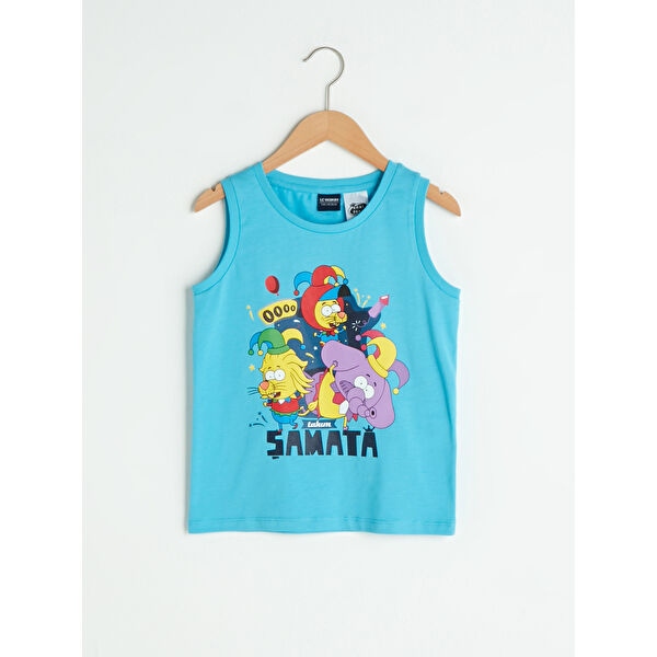 Bisiklet Yaka Kral Şakir Baskılı Erkek Çocuk Atlet