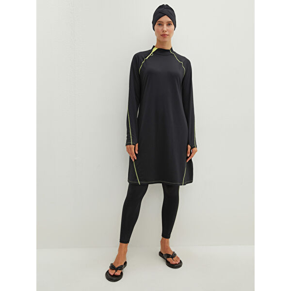 LCW DREAM Bisiklet Yaka Düz Uzun Kollu Kadın Tesettür Mayo Takımı