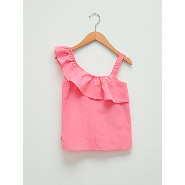 Tek Omuz Fırfır Detaylı Basic Poplin Kız Çocuk Bluz Tek Omuz Fırfır Detaylı Basic Poplin Kız Çocuk Bluz