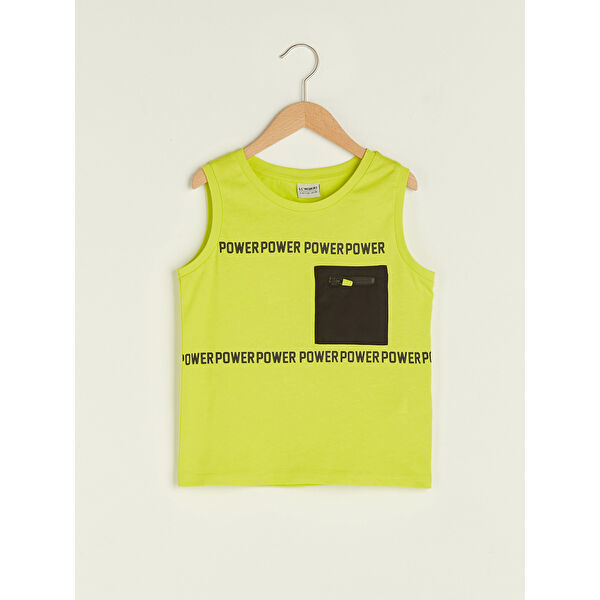 Bisiklet Yaka Baskılı Erkek Çocuk Atlet